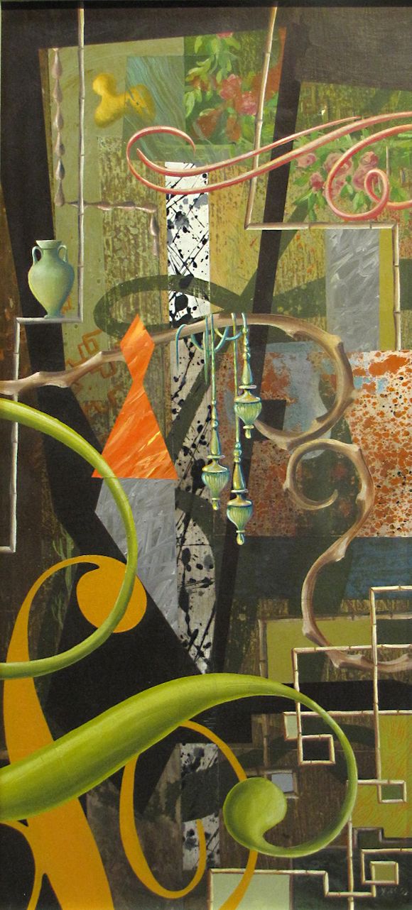 Bonhams : Amy Yoes (American) Tableau of voices, 1992 24 1/2 x 12in