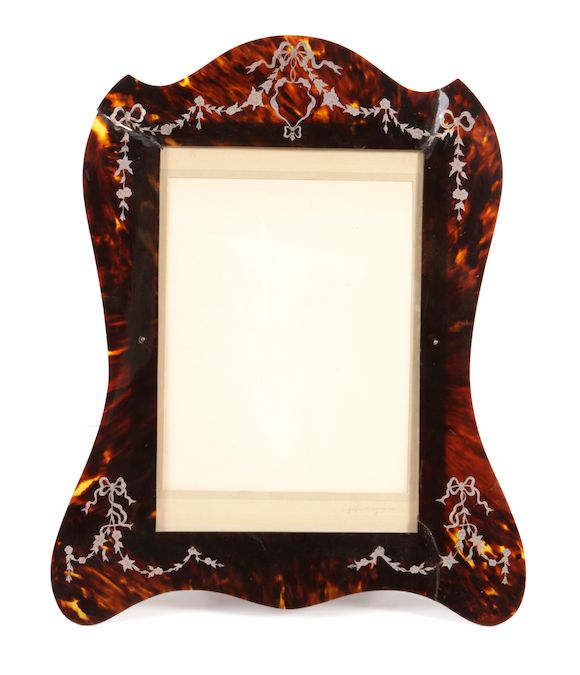 Bonhams : A silver inlaid tortoiseshell photograph frame
