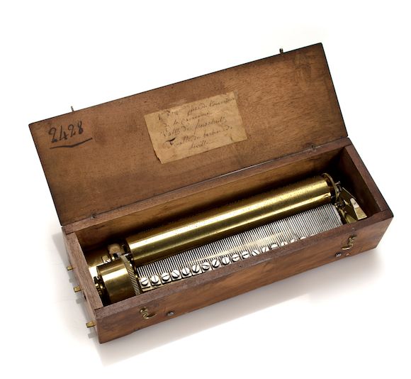 Bonhams : A key-wind part-overture music box, by Lecoultre, Circa 1830,