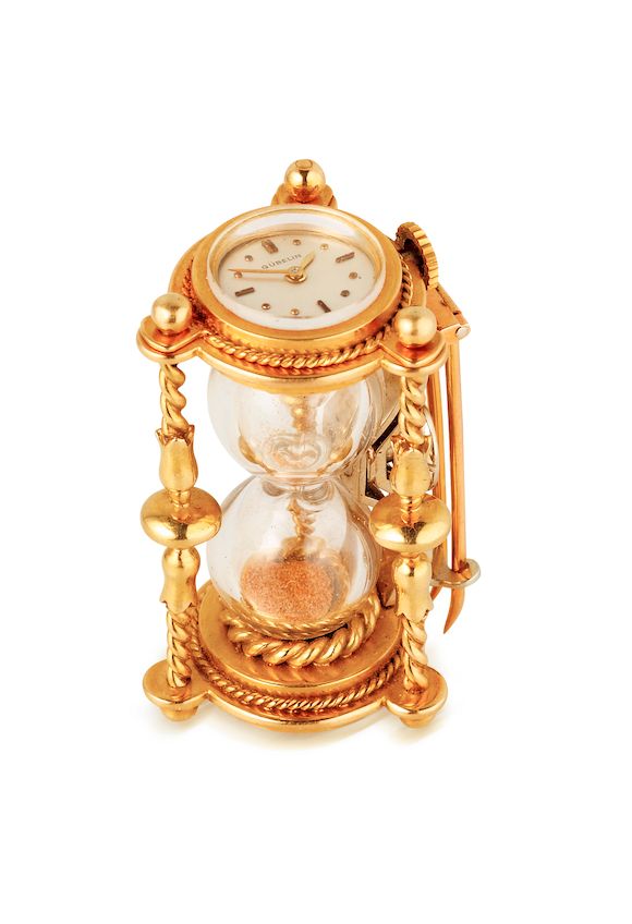 Bonhams : Gubelin. An unusual 18K gold watch brooch in the form of a ...