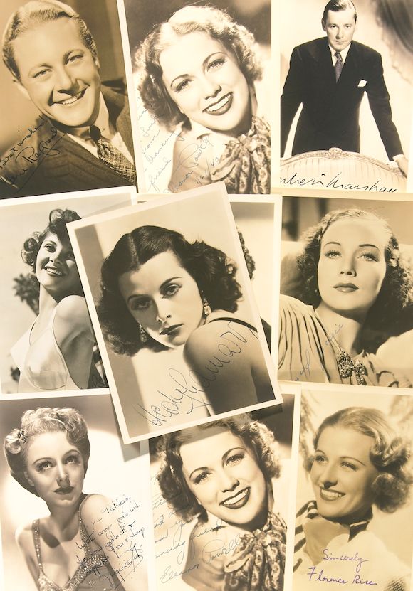 Bonhams : A group of black and white photographs signed by movie stars ...