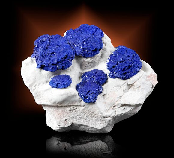 Bonhams : Large Specimen of Azurite Nodules in Matrix