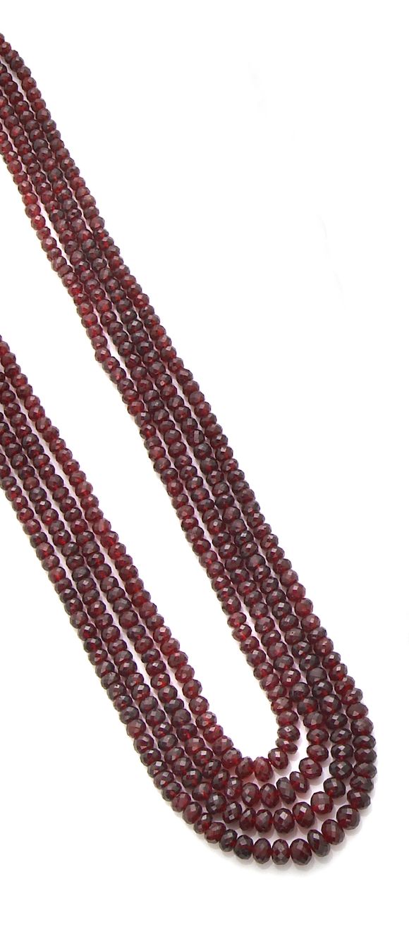 Bonhams : Red Spinel Bead Necklace