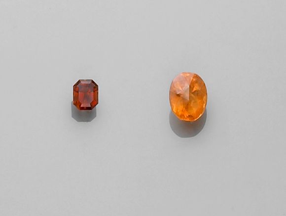 Bonhams : Two Rare California Spessartite Garnets