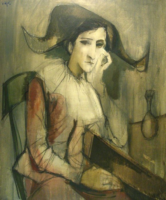 Bonhams : Alvaro Delgado (Spanish, born 1922) Harlequin 39 1/4 x 32in