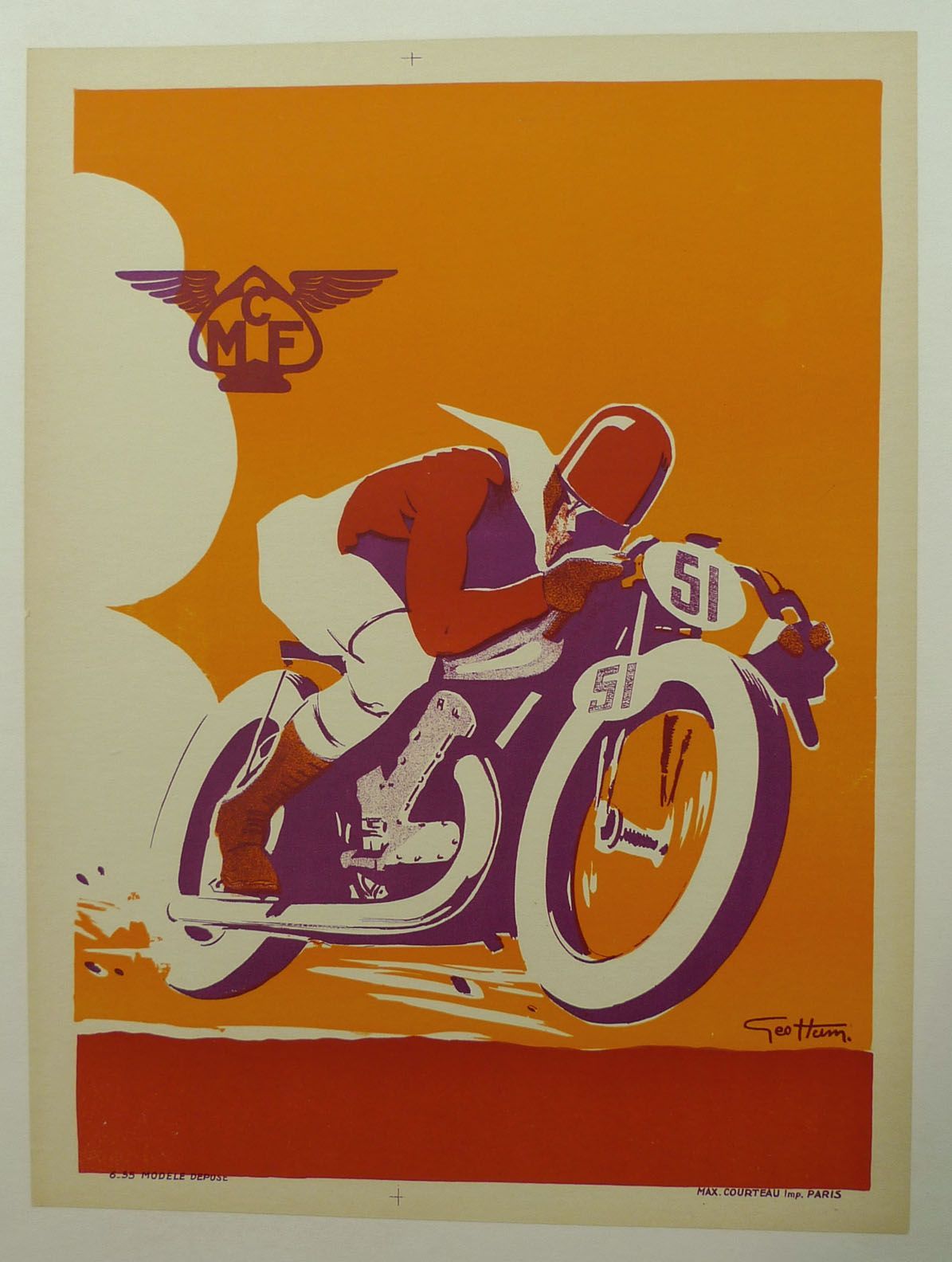 Bonhams Cars : An original Motorcycle Club of France poster,