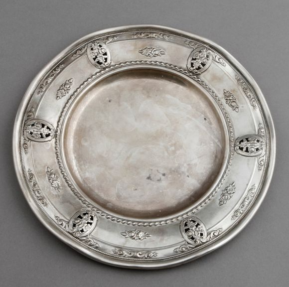 Bonhams : Sterling set of eight Rose Point bread & butter plates by Wallace