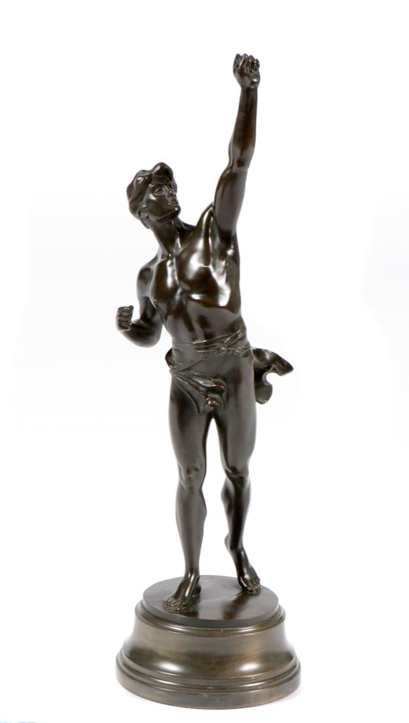 Bonhams : A Continental bronze figure of a man