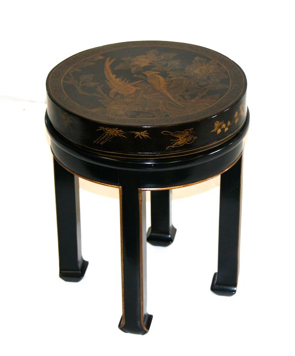 Bonhams : A Chinese gilt decorated lacquered circular sweet meat's box ...