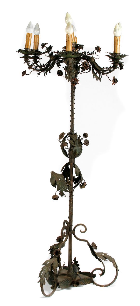 Bonhams : A pair of Renaissance Revival patinated metal and tole seven ...
