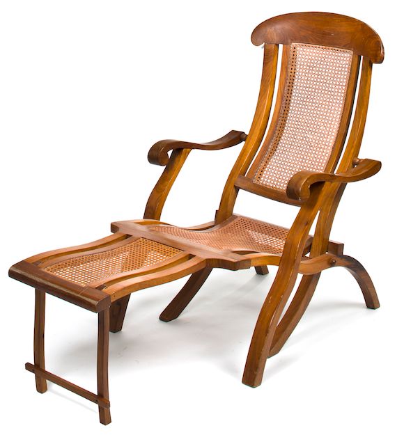 Bonhams : A caned Tanzanian mnigna deck chair Marc Van Rampelberg, Nairobi