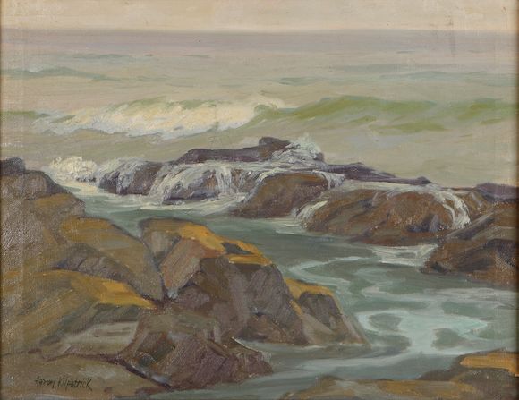 Bonhams : Aaron Edward Kilpatrick (American, 1872-1953) Coastal scene ...