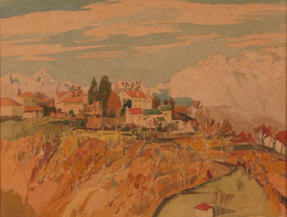 Bonhams : Edgar Rowley Smart (British, 1887-1934) Maggiore, Switzerland ...