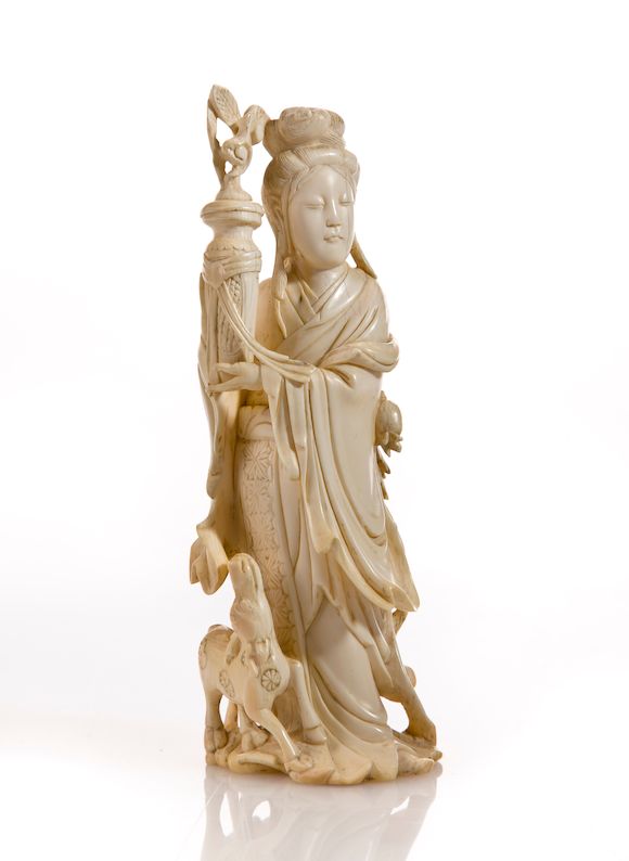 Bonhams : An ivory figure of an immortal 20th century