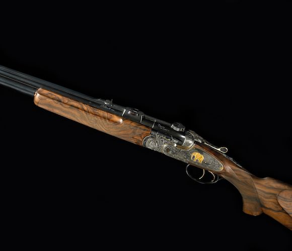 Bonhams : A cased, engraved and gold-inlaid .375 H&H Magnum Beretta ...