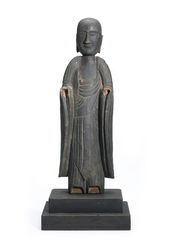 Bonhams : A lacquered wood figure of Jizo Edo Period