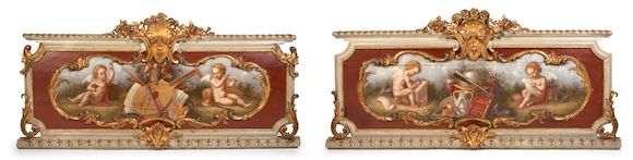 Bonhams : A good pair of German or Austrian Rococo Revival paint ...