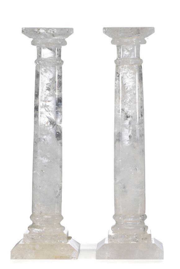 Bonhams : A pair of Neoclassical style rock crystal columns early 21st ...