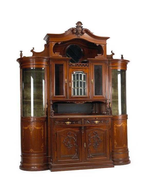 Bonhams : An Austrian Rococo style rosewood marquetry side cabinet last ...