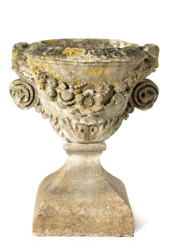 Bonhams : An English Baroque limestone urn mid 18th century