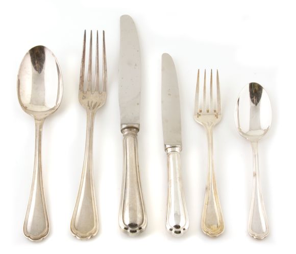 Bonhams : A set of Christofle flatware service in the Spatours pattern