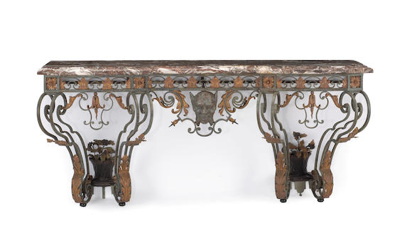 Bonhams A Régence Style Parcel Gilt And Tôle Wrought Iron Console