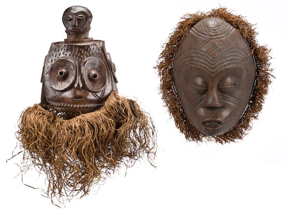 Bonhams : Two Luba Style Masks Democratic Republic of the Congo