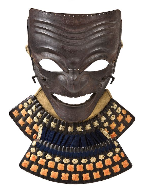 Bonhams : A russet iron somen (full face mask) Edo period, 19th century
