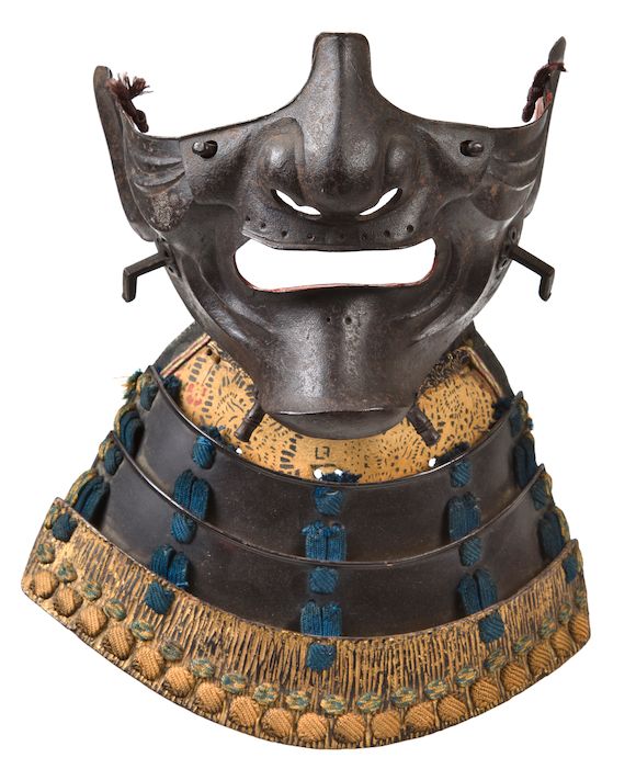 Bonhams : An iron Reisei menpo (face mask) Edo period, late 18th century