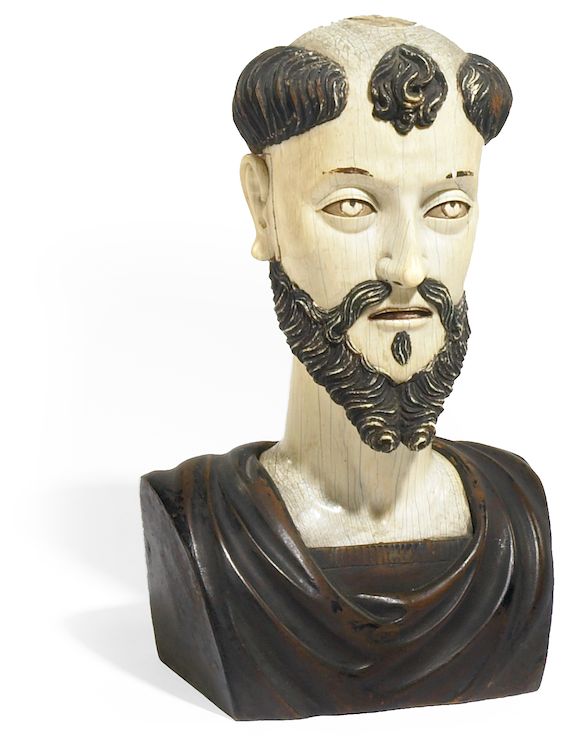 Bonhams : A Hispano-Philippine carved and painted ivory and stained ...