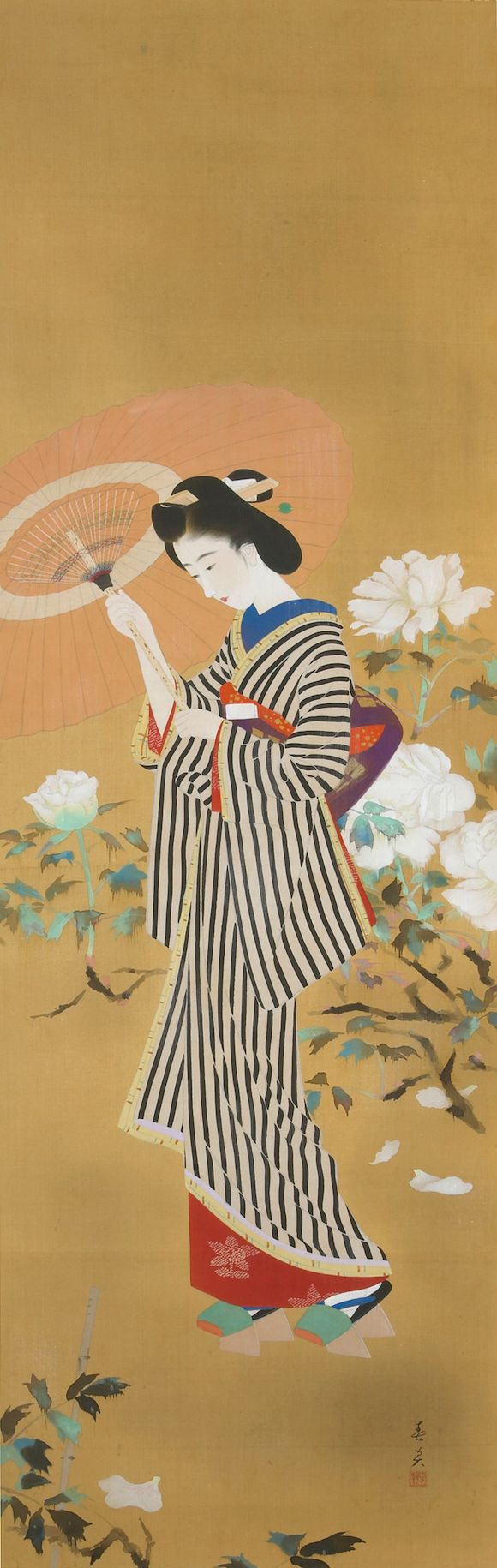Bonhams : Tateishi Harumi (1908 – 1994) Shiro botan (White Peony) Circa ...