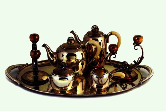 Bonhams : Danish sterling group: four piece tea and coffee set with ...