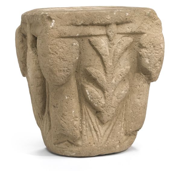 Bonhams : A Romanesque carved stone capital