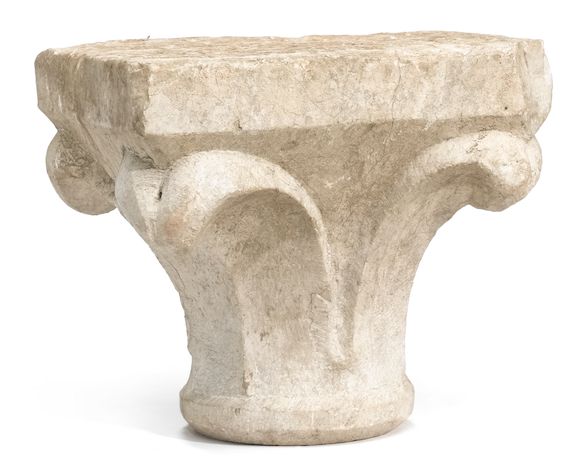 Bonhams : A late Gothic carved stone capital 14th/15th century