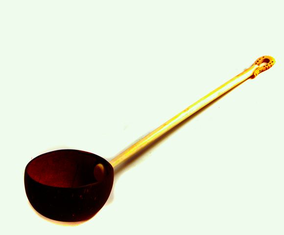 Bonhams : A coconut shell and ivory handled ladle