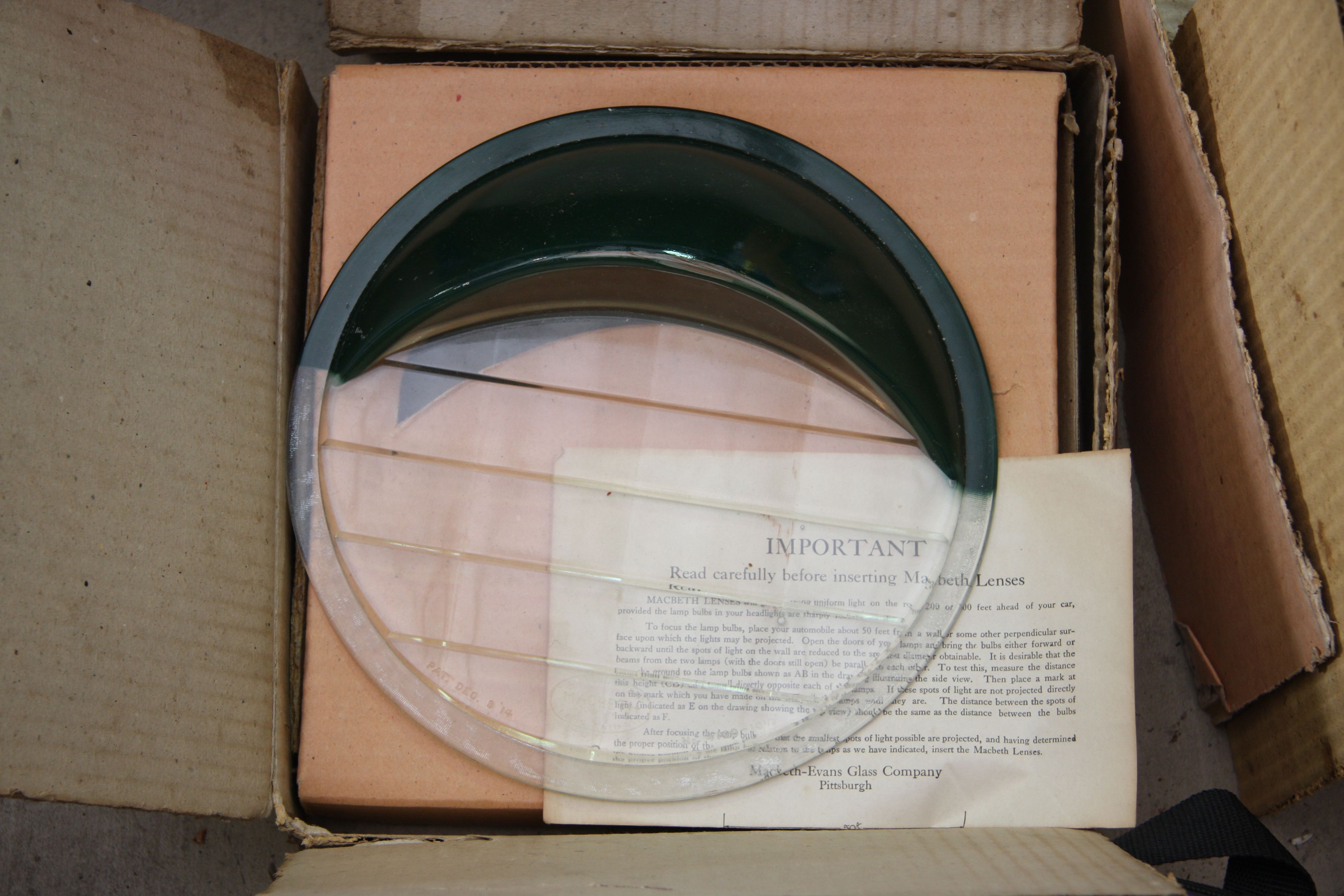 Bonhams Cars : A new/old stock set of Macbeth lenses,