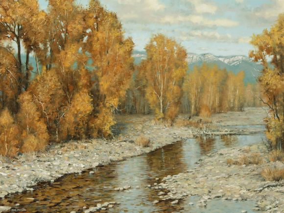 Bonhams : Robert Peters (American, born 1960) Autumnal stream 18 x 24 1 ...