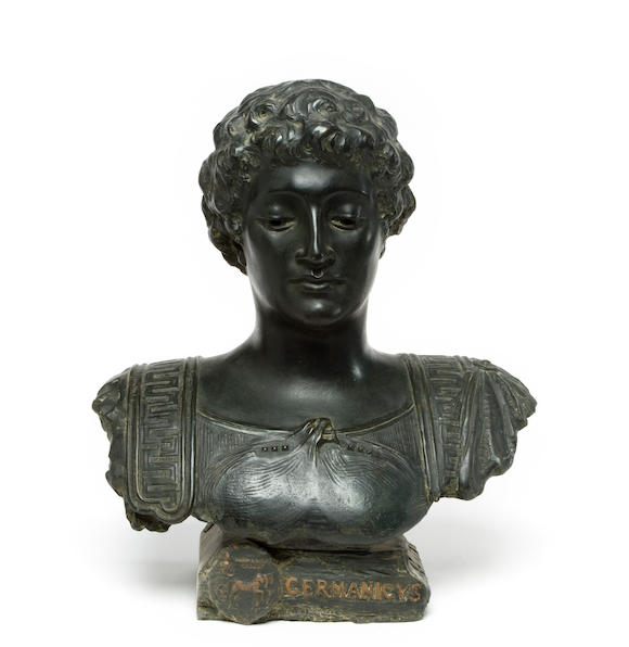 Bonhams A Patinated Metal Bust Of The Roman Emperor Germanicus Circa 1900