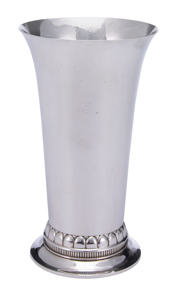 Bonhams : A Danish sterling silver footed beaker form vase Georg Jensen ...