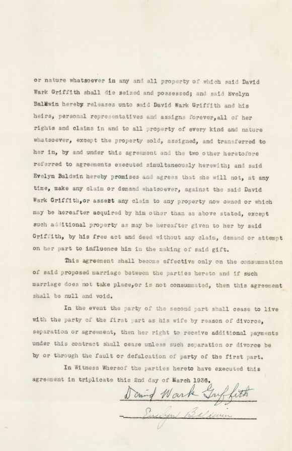 Bonhams : GRIFFITH, DAVID WARK. 1875-1948.