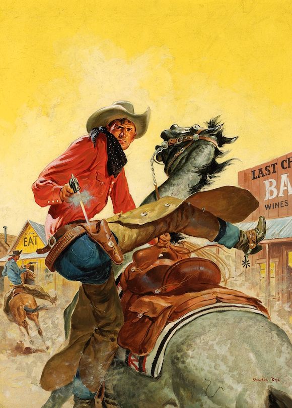 Bonhams : Charlie Dye (American, 1906-1972) The shootout sight: 19 x ...
