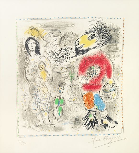 Bonhams : Marc Chagall (Russian/French, 1887-1985); Petit Paysans II;