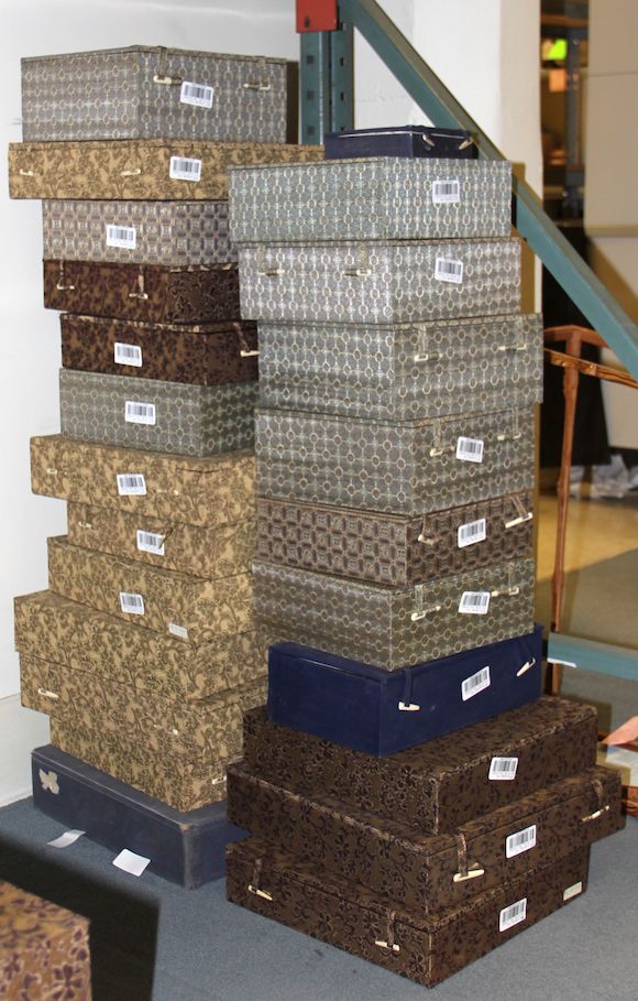 Bonhams : A miscellaneous lot of fabric covered padded boxes