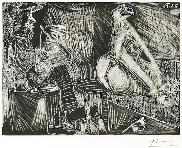 Bonhams : Pablo Picasso (Spanish, 1881-1973); Peintre au Sabot et au ...
