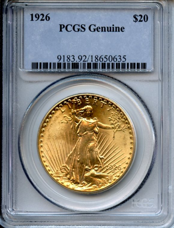 Bonhams : 1926 $20 Genuine PCGS