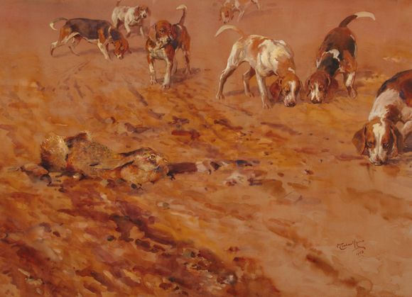 Bonhams : Michael Lyne (British, 1912-1989) Cornered 15 1/2 x 21 1/2in