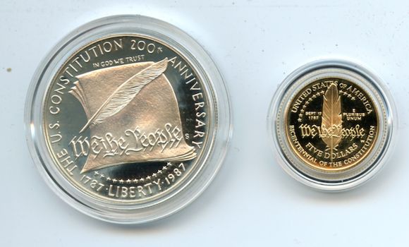 Bonhams : 1987 Constitution Two Coin Proof Set