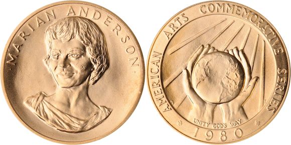 Bonhams : 1980 Marian Anderson Half Ounce American Arts Gold Medals (4)
