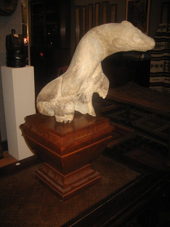 Bonhams : An unusual Eskimo carved bone figure of a polar bear