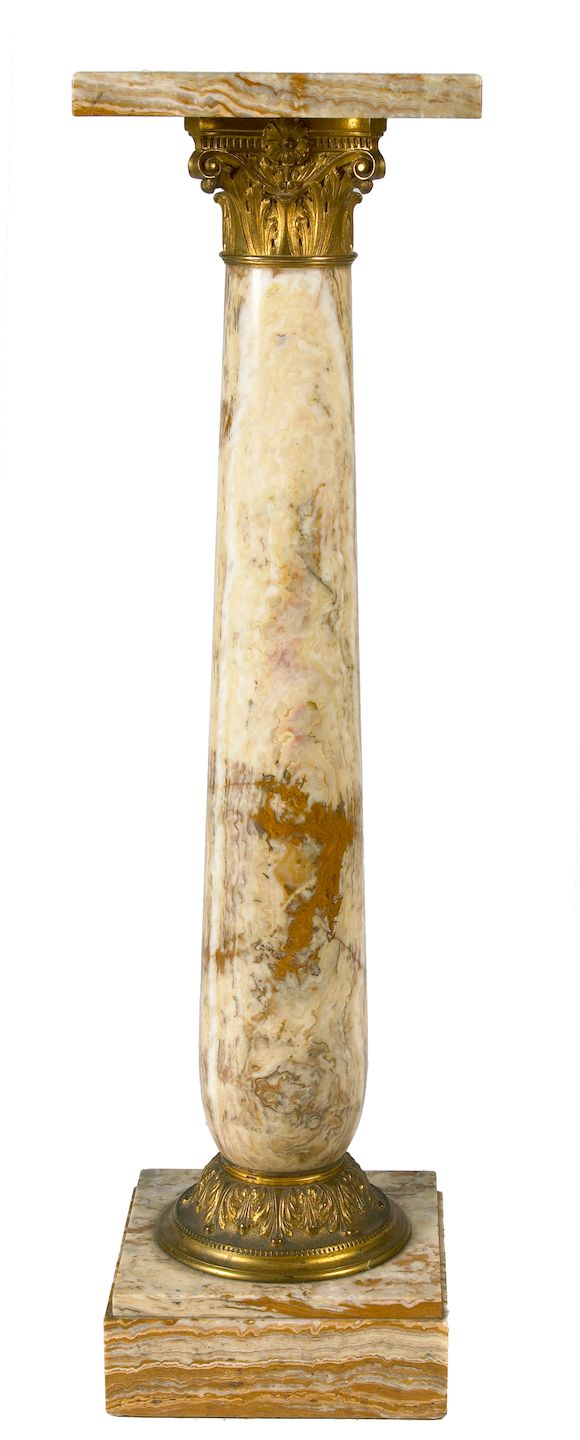 Bonhams : A Neoclassical style marble and gilt bronze mounted column ...